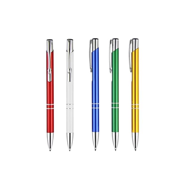 Metal Barrel Ball Point Pens with Blalck Ink 5 Pack Combo Metal Pen ...