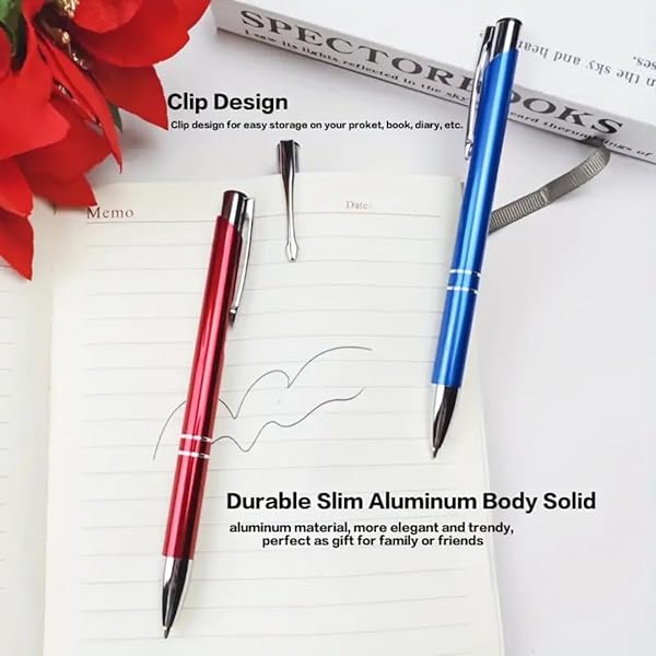 Metal Barrel Ball Point Pens with Blalck Ink 5 Pack Combo Metal Pen ...
