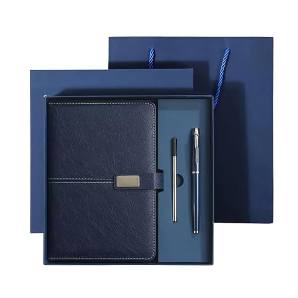 Executive Luxury Diary Set with Hardcover Leather Journal Notebook and ...