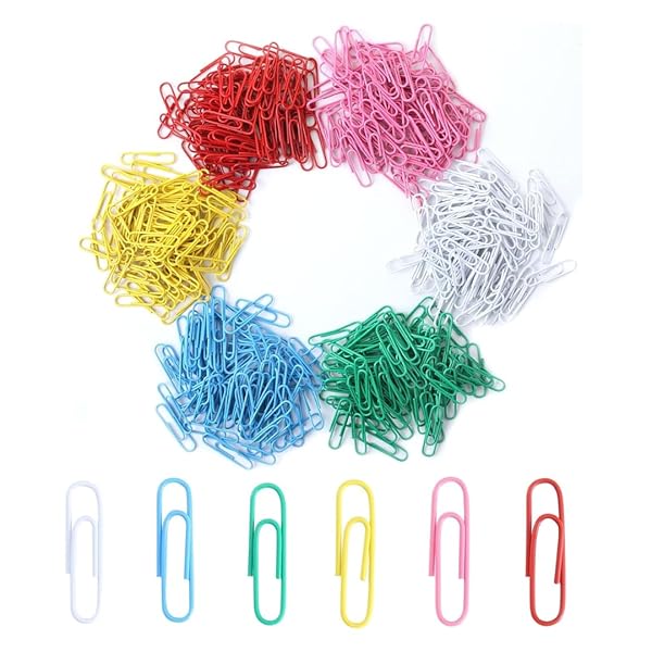 Paper Clips 270 Pack Medium Size Colored PaperClips Assorted Colors for ...