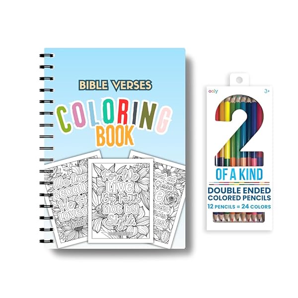 Bible Verses Coloring Book with Faith Quotes and Coloring Pens [Ring ...