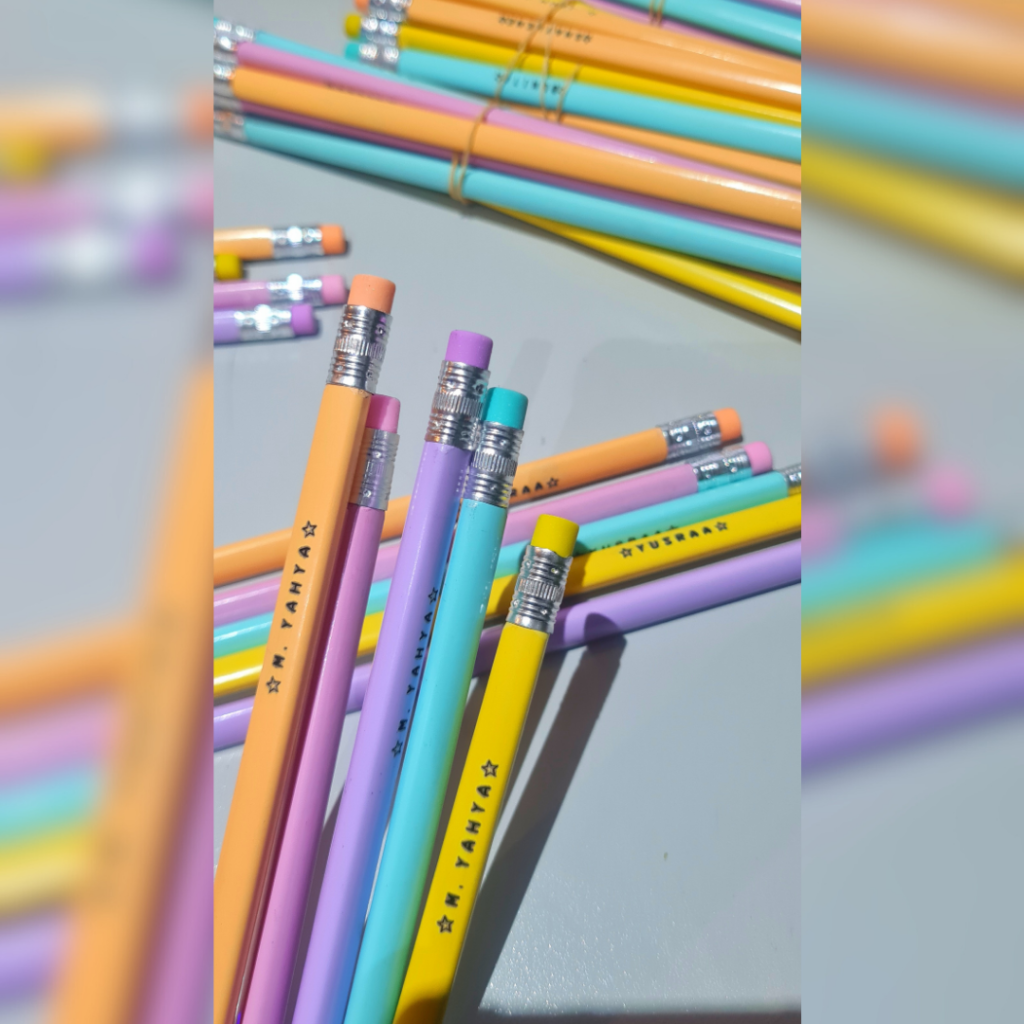 Custom Macaron Pencils – Personalized Pencils with Eraser – Cute School ...