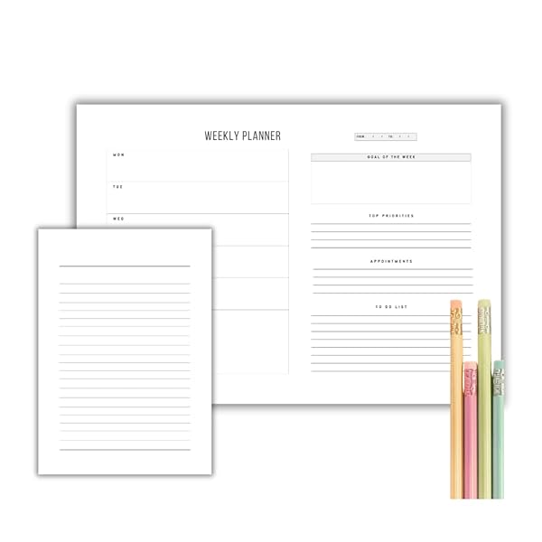 A3 Weekly Desk Planner Combo, Minimalistic - Valenna