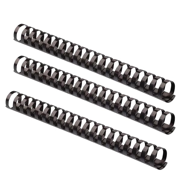 22mm, Plastic Binding Elements and Binding Combs, 50 Pack (Black) - Valenna