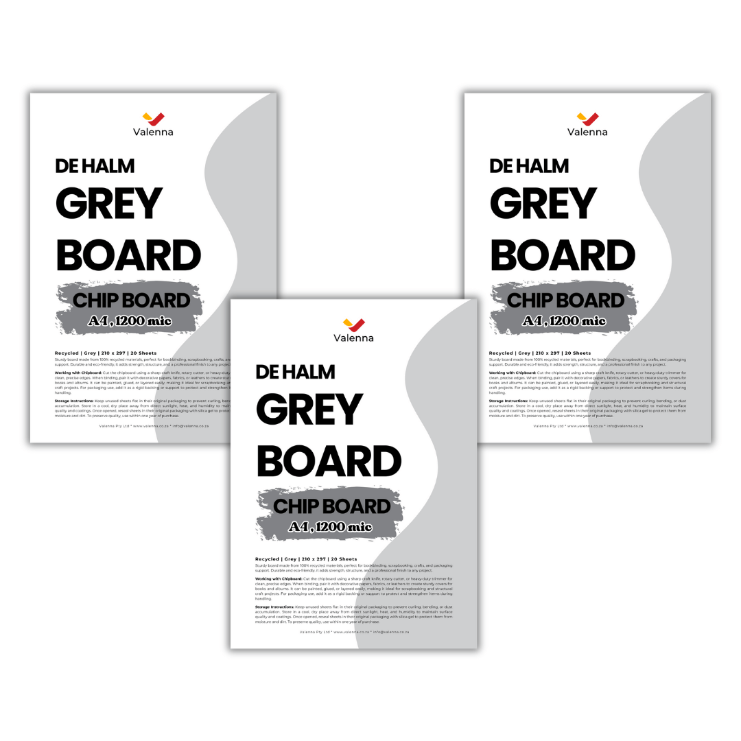 A4 Grey Chipboard Sheets 1200mic – 60 Pack Thick Backing Board, 100% ...