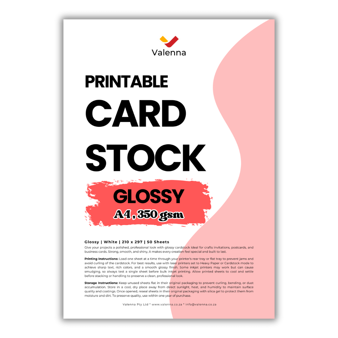 350gsm Glossy Cardstock for Laser Printers – Heavyweight Printable Board for Invitations ...