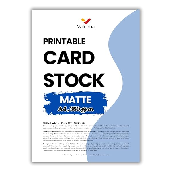 350gsm Matte Cardstock for Laser Printers – Heavyweight Printable Board ...