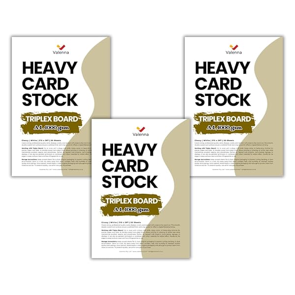 A4 Triplex Board 1000gsm – 30 Pack Ensocoat Ultra Thick White Cardstock ...