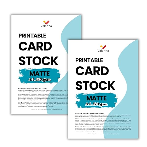 A4 White Cardstock 120gsm – 500 Pack Cartridge Paper for Inkjet and ...