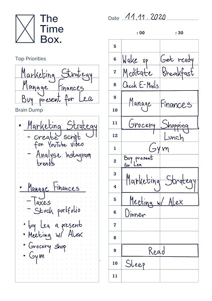 The Time Box Daily Time Management Planner - Time Blocking To Do List ...