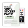 Printable Vinyl Sticker Paper for Inkjet Printer Matte A4 10 Sheets ...