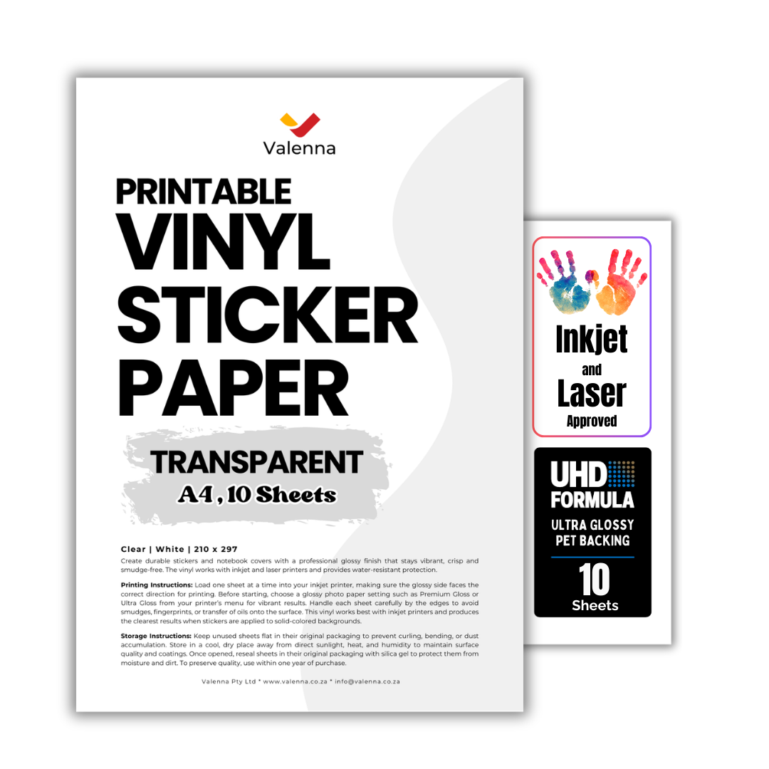 Printable Clear Sticker Paper for Inkjet Printers - Transparent Vinyl ...