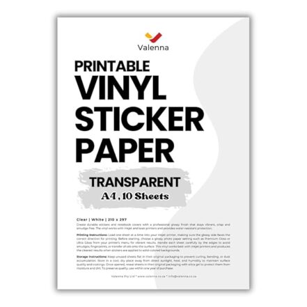 Printable Clear Sticker Paper for Inkjet Printer, Transparent Vinyl ...