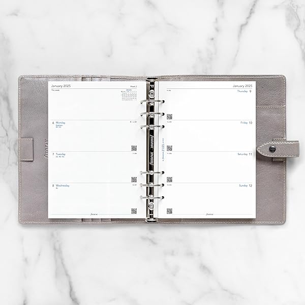 Filofax Calendar Diary Refill, A5 Size, Week-to-View, White Paper ...